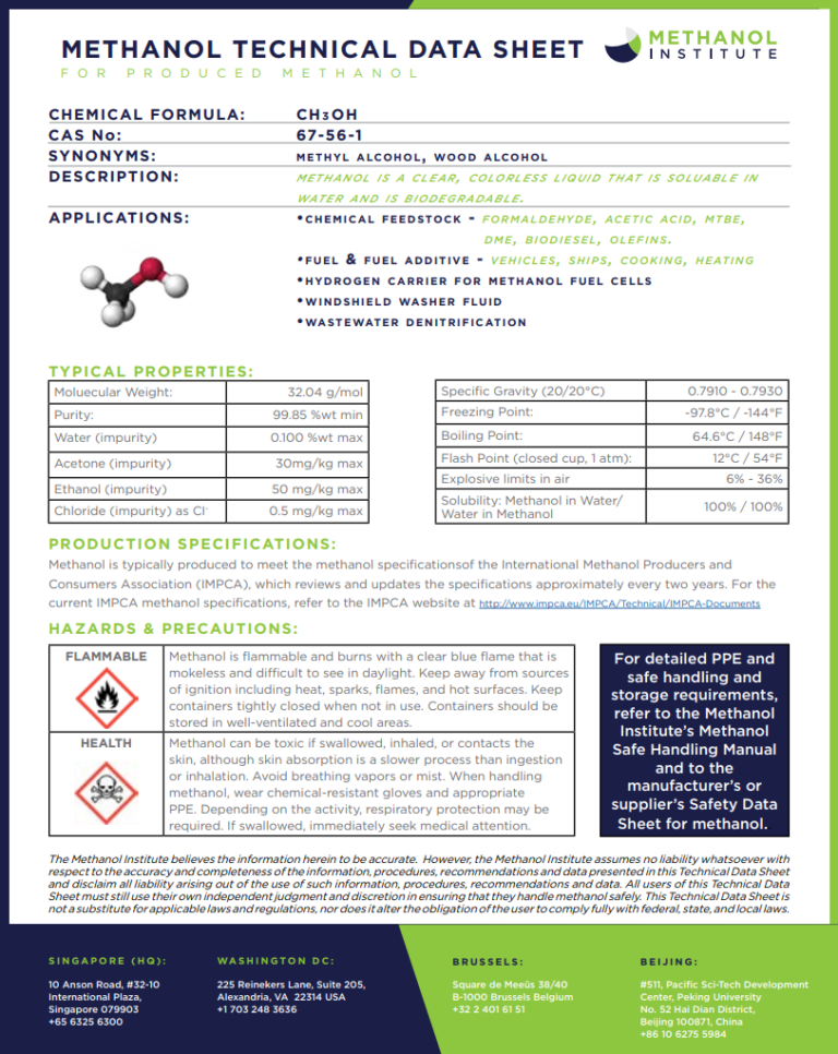 Safe Handling - Methanex | Methanex